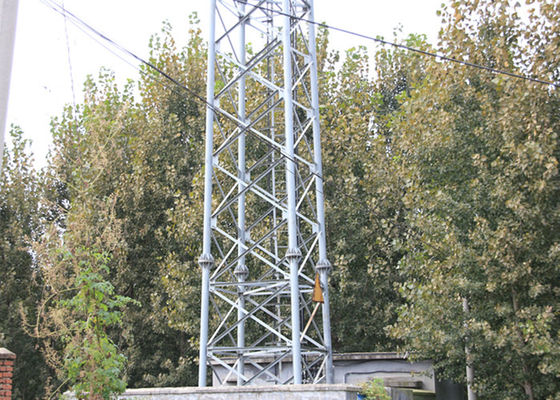 60m Tubular Steel Tower For Telecommunication , 3 Legged Self ...