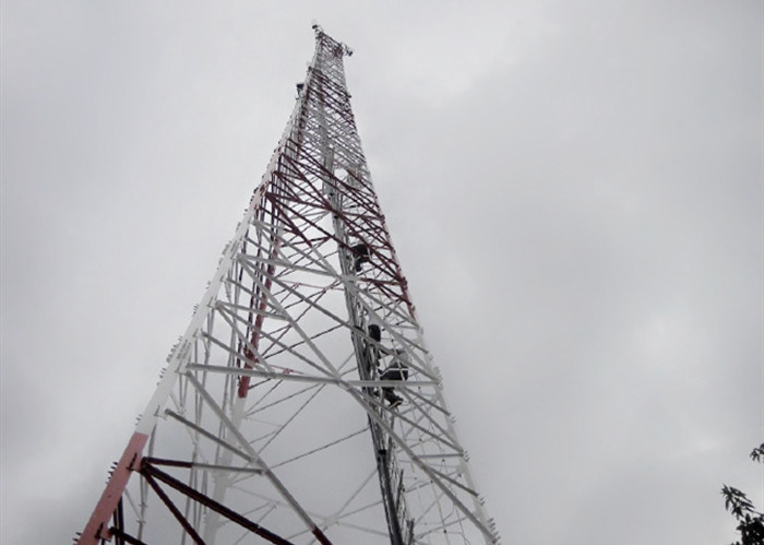 3 Legged Lattice Steel Towers Free Standing Height 90m For Antenna ...