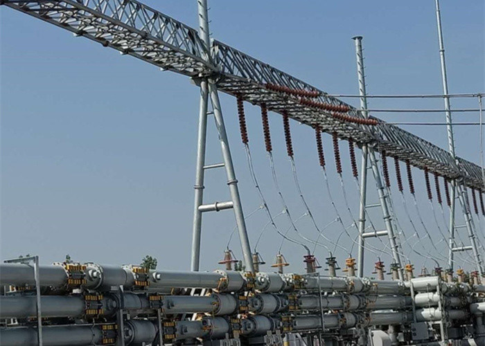 ASTM A36 Hot dip Galvanized Substation Steel Tubular Structures, Beam ...