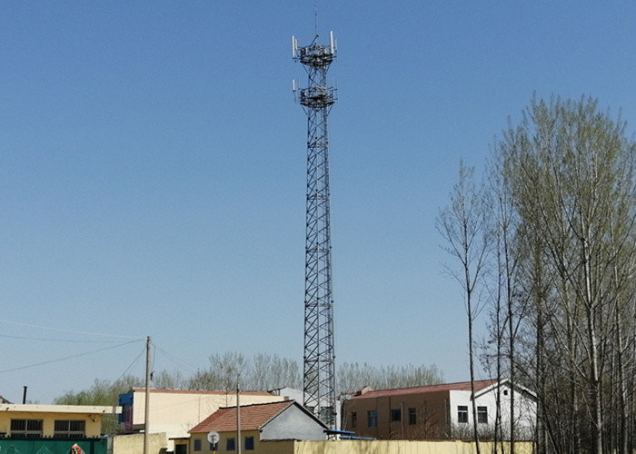 45m Q345B Steel Mobile Cell Tower ,4 Legged Self Supporting Angle Steel ...