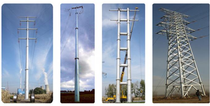 High Tension Steel Transmission Tower , 33kv Transmission Line Towers ...
