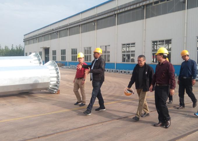 ASTM A36 Pylon Monopole Transmission Tower , Flange Connection Steel ...