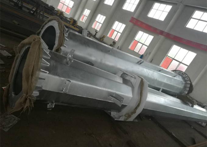 ASTM A36 Pylon Monopole Transmission Tower , Flange Connection Steel ...