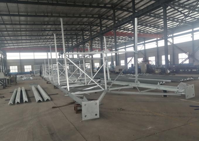 ASTM A36 Pylon Monopole Transmission Tower , Flange Connection Steel ...