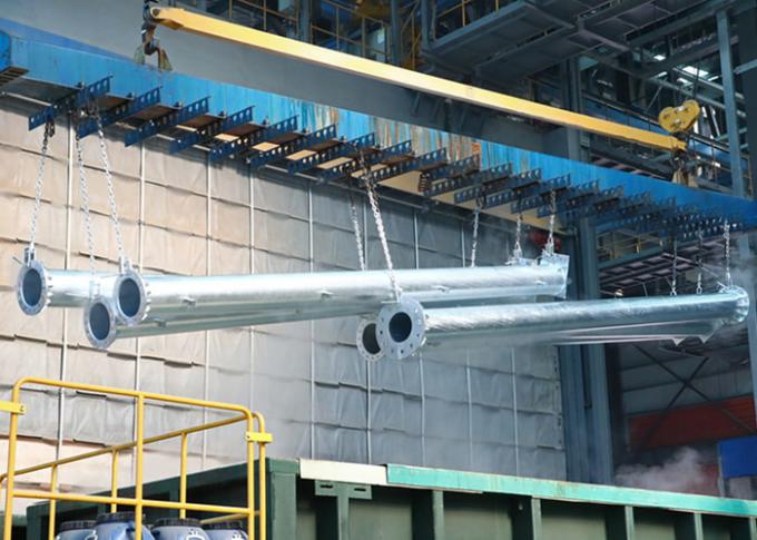 ASTM A36 Pylon Monopole Transmission Tower , Flange Connection Steel ...